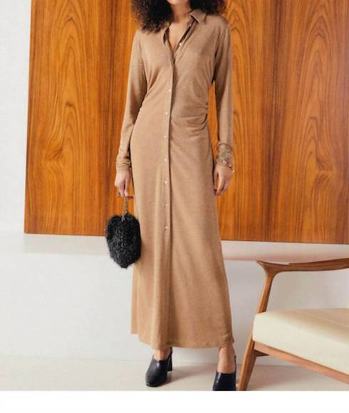 MOMONI | Dresses | New Momoni Giunco Maxi Dress In Gold | Poshmark